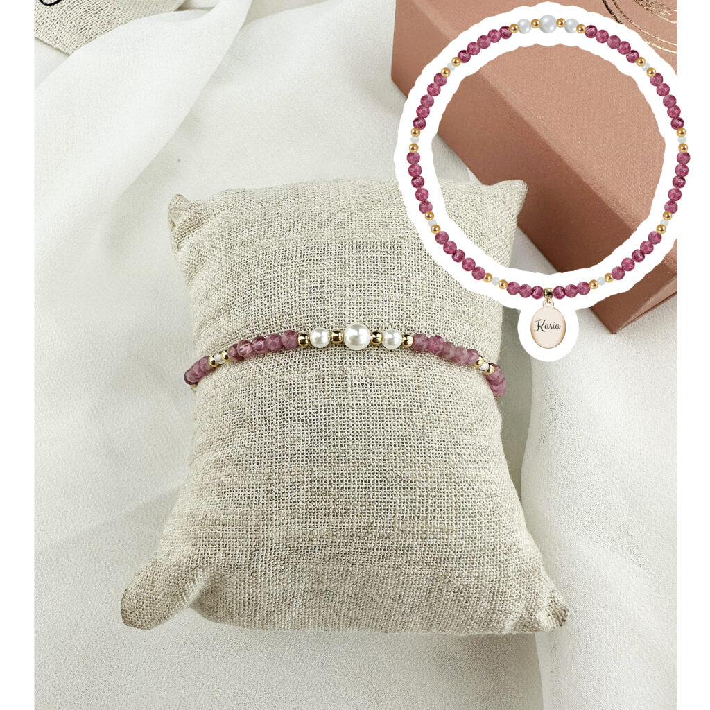 Symboliqa bransoletka czarnego i złotego hematytu oraz symboliczną ...